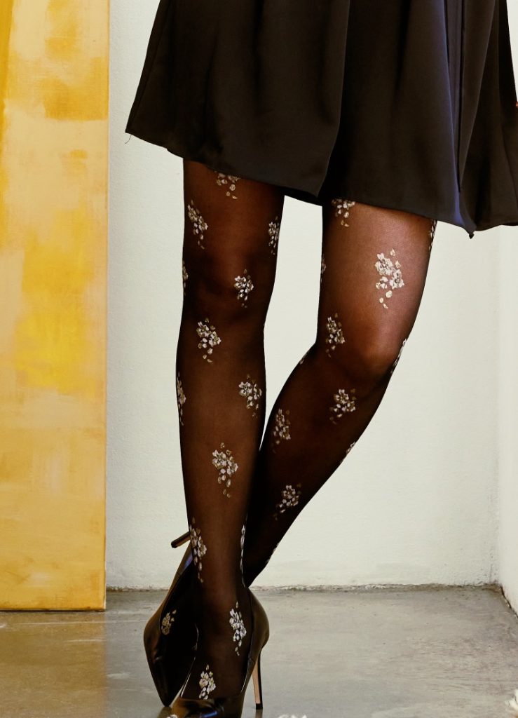 Blomstermønstret Decoy plussize strømpebukser | StyleLegs.dk